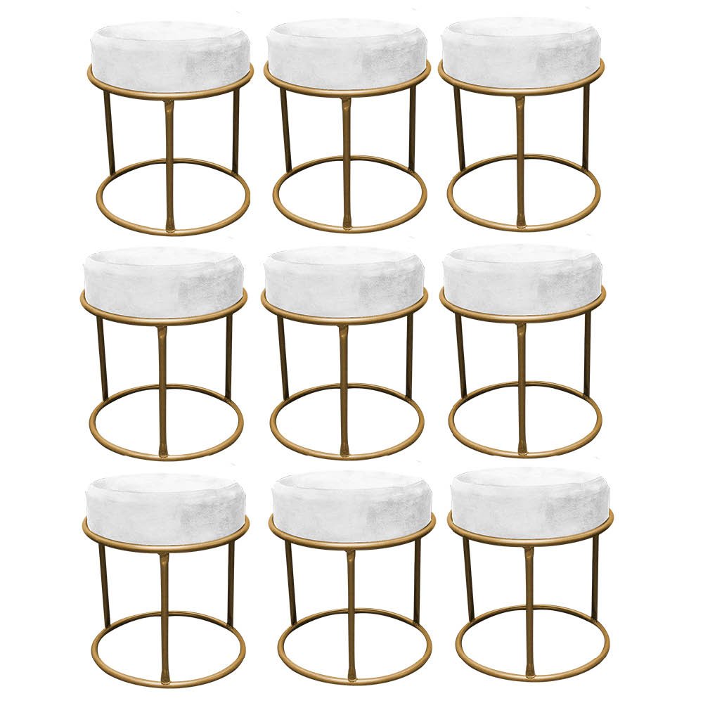 Kit 09 Puff Banqueta Garden Argola Redondo Industrial Penteadeira Ferro ...