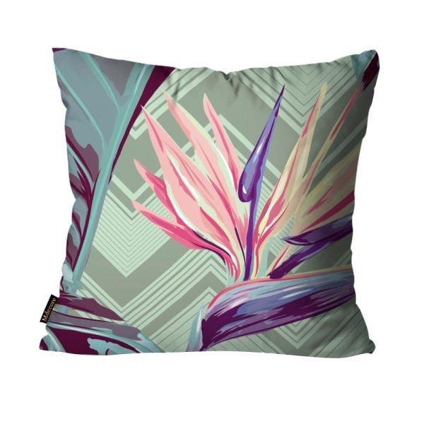 Kit com 4 Almofadas Premium Cetim Mdecore Floral Colorida | MadeiraMadeira