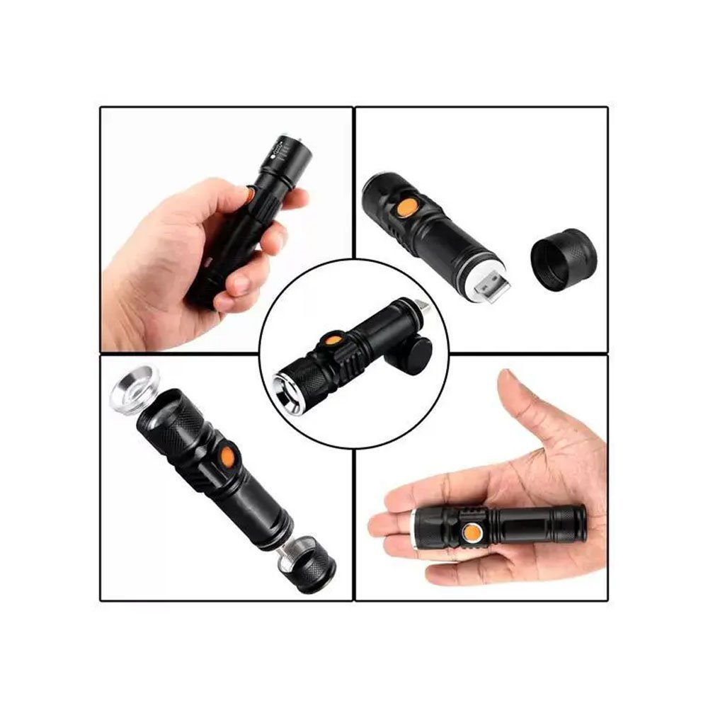 Mini Lanterna de Led Recarregável Cree T6 Ecooda EC6042 | MadeiraMadeira