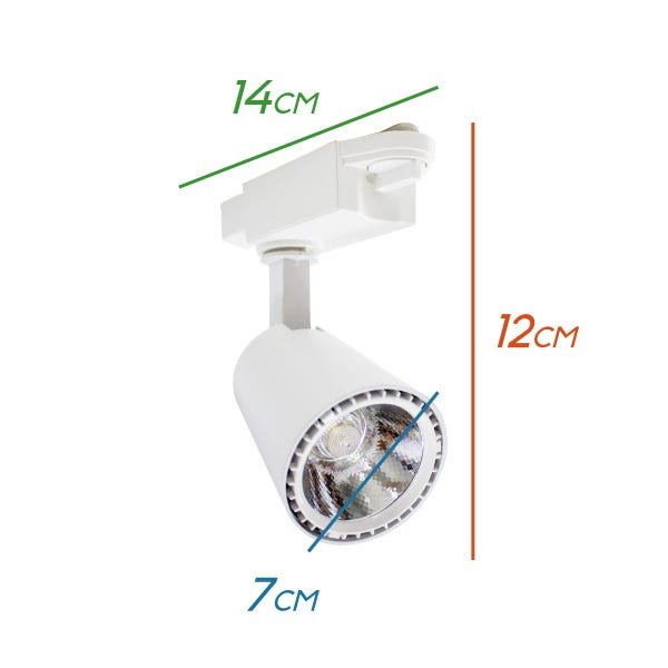 Spot para Trilho Eletrificado 12W Branco 6500K St647 | MadeiraMadeira