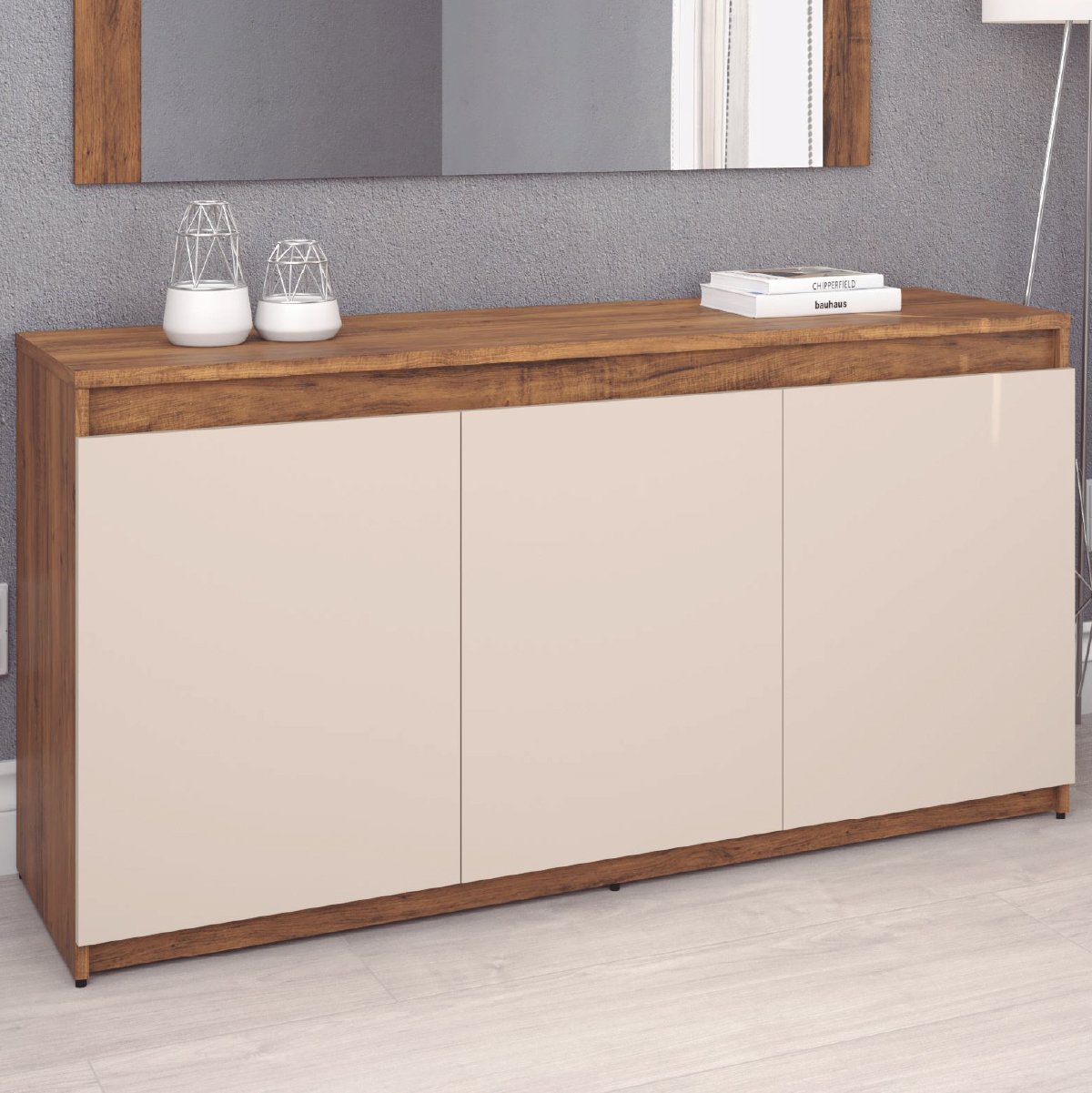 Armário Buffet Onix Viero Imbuia / Off White | MadeiraMadeira