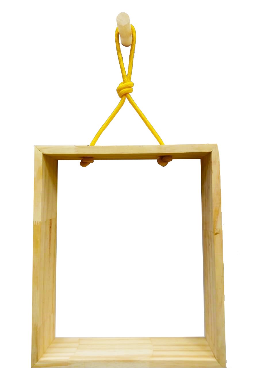 Nicho Retangular 25x20 cm com Corda Amarelo Retangular | MadeiraMadeira
