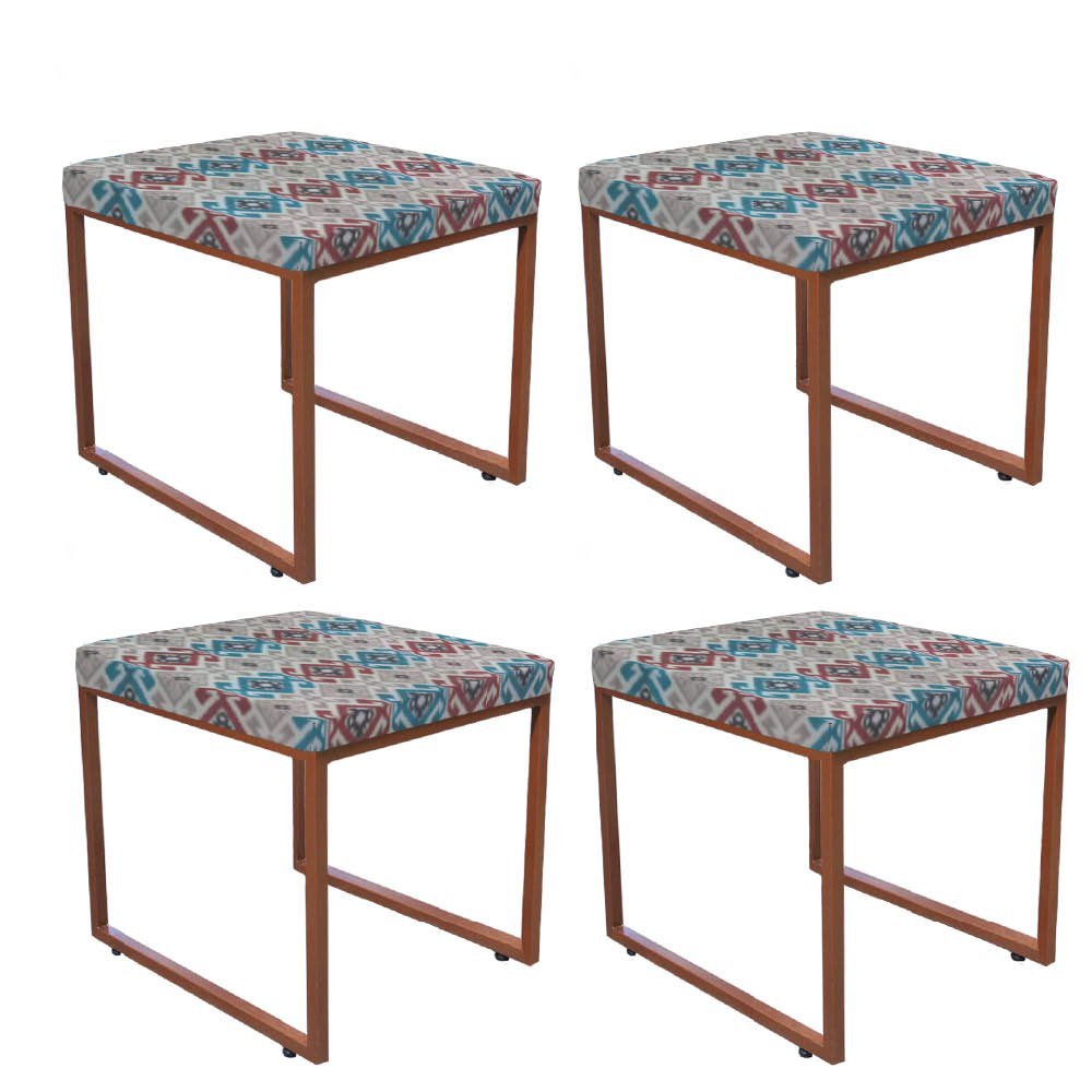 Kit 04 Puff Banqueta Stan Para Penteadeira Sala De Jantar Industrial ...