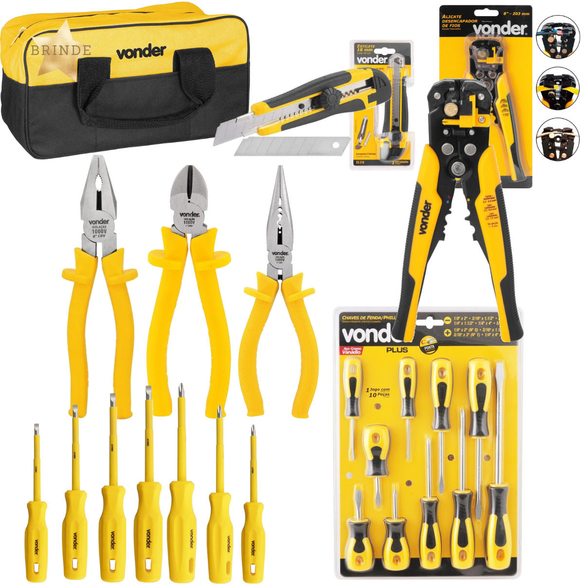 Kit Ferramentas Profissional Completo Vonder Eletricista 22pçs C/ Bolsa ...