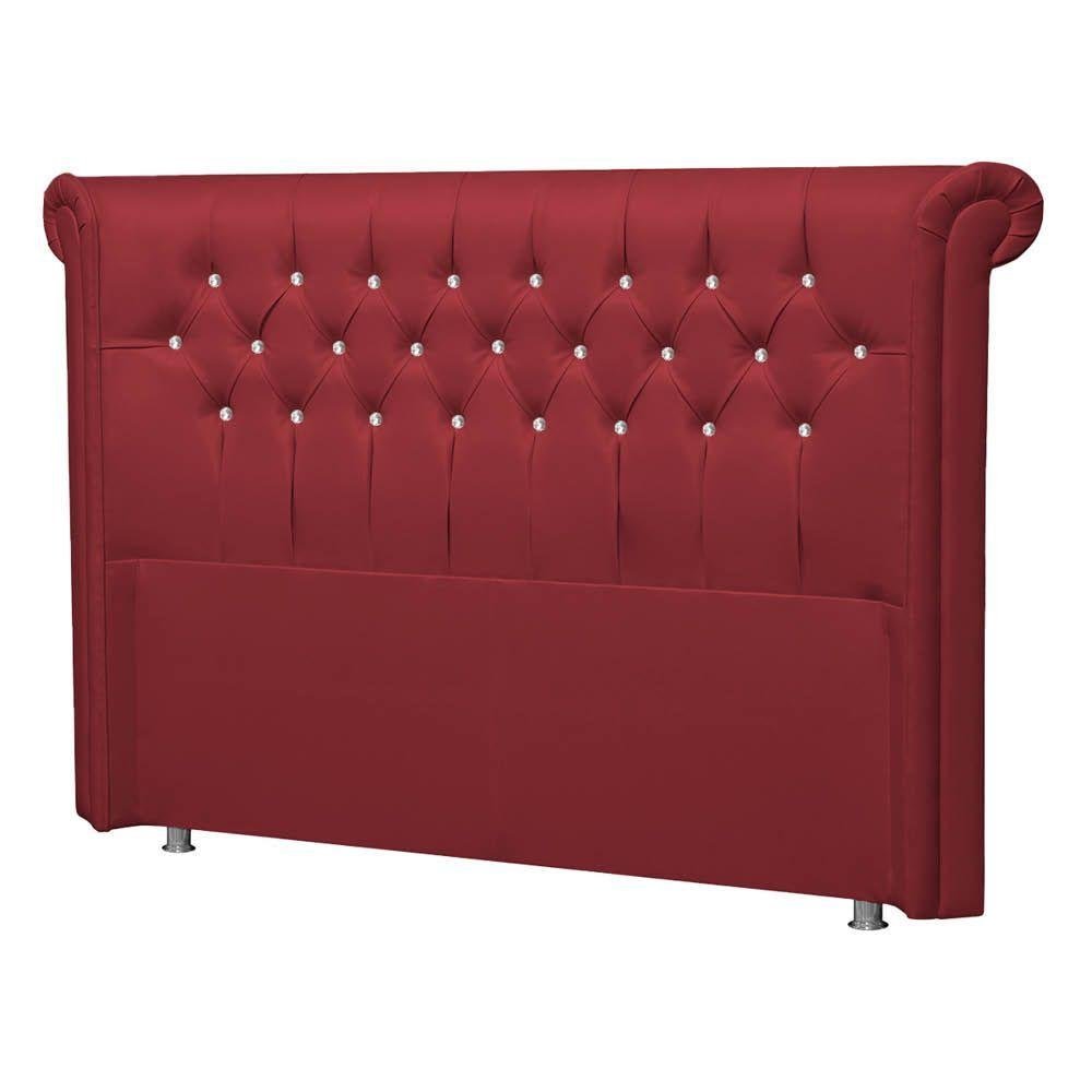 Cabeceira Queen Brescia P04 160 Cm Suede Vermelho Tca 53 | MadeiraMadeira