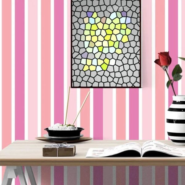 Papel de Parede Adesivo Listrado Rosa 1171 | MadeiraMadeira