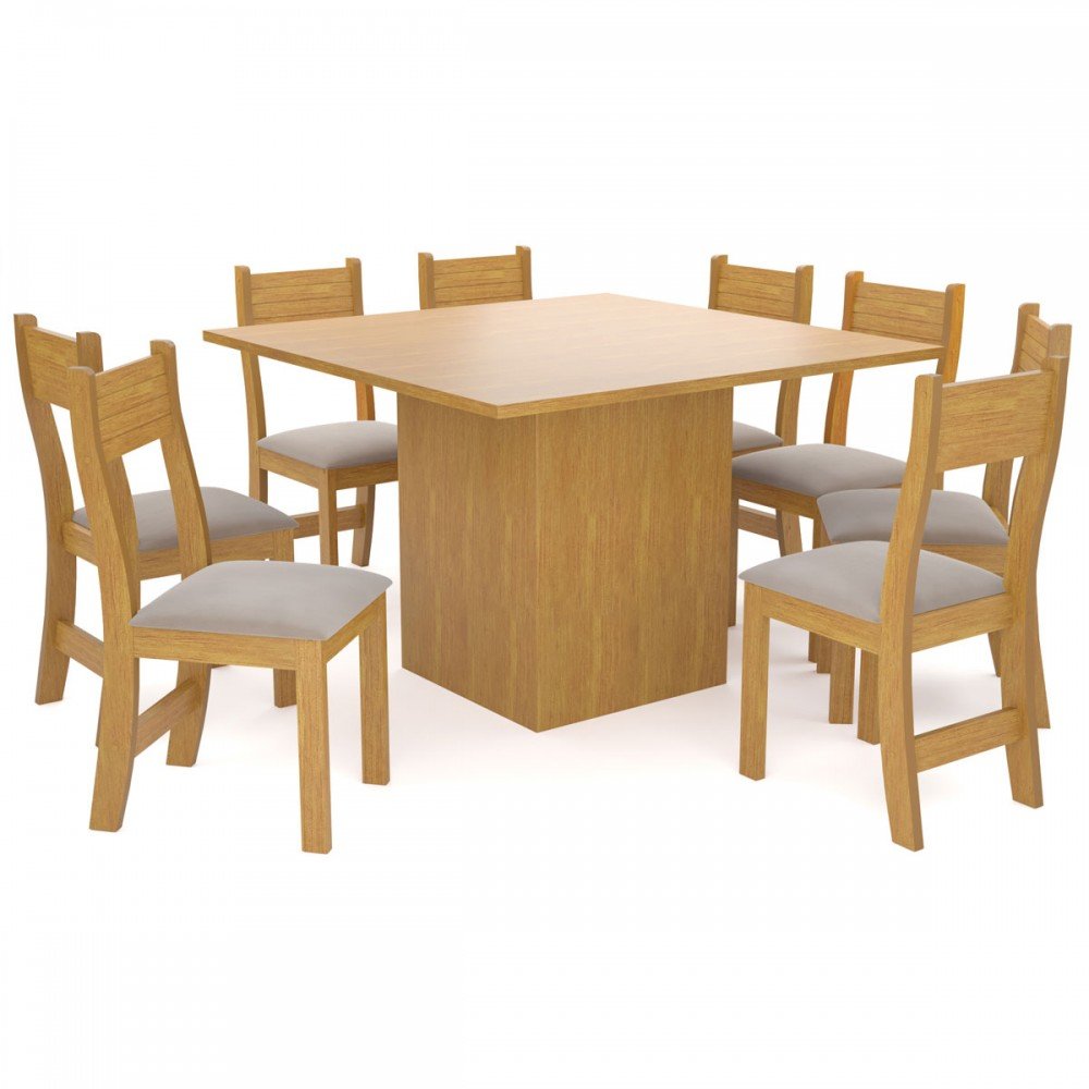 Mesa de Jantar 8 Lugares Bea Mel/Clay - Viero Móveis | MadeiraMadeira