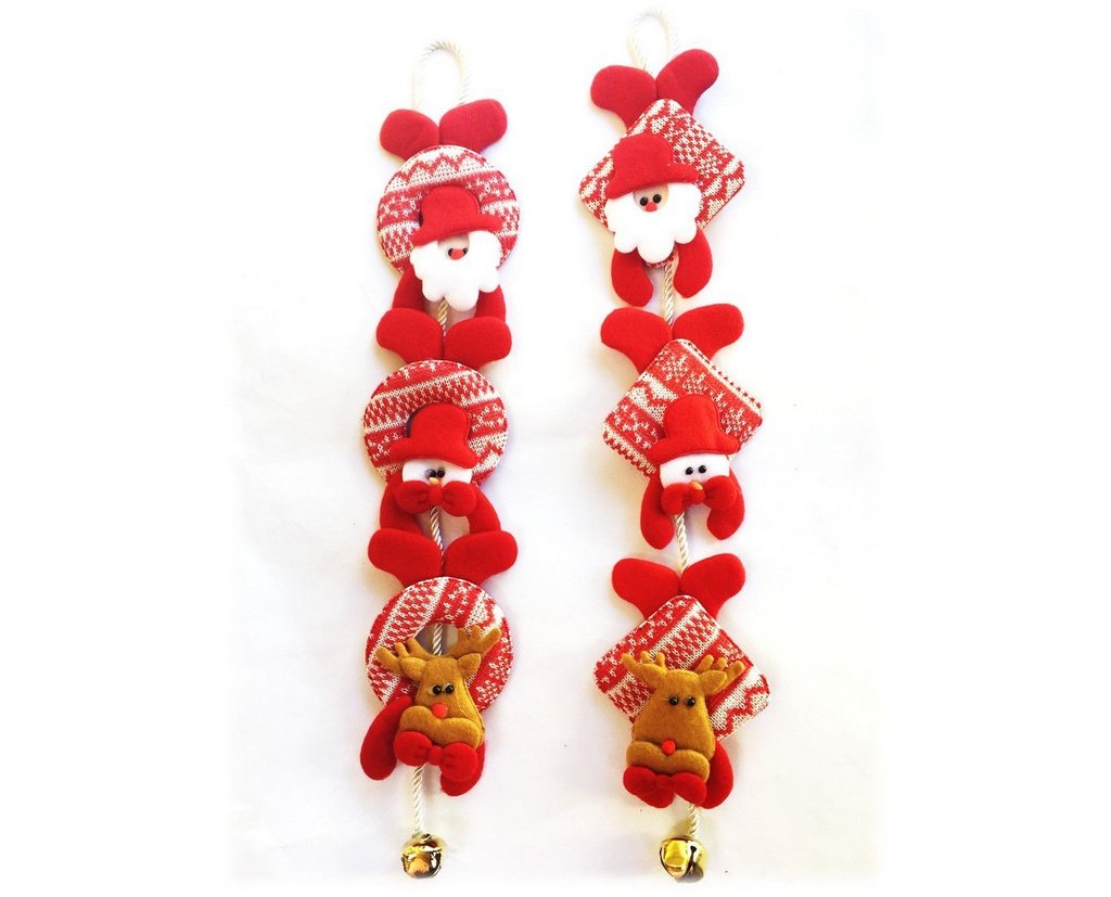 Kit Corda Natal Guizo Papai Noel Rena e Boneco de Neve 50cm 2 Unidades ...