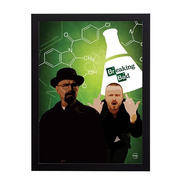 Quadro Decorativo Breaking Bad - Preto - A4 - 24x33cm | MadeiraMadeira