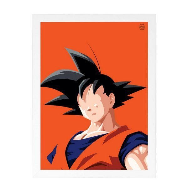 Quadro Decorativo Goku Minimalista - Branco - A3 - 33x45cm | MadeiraMadeira