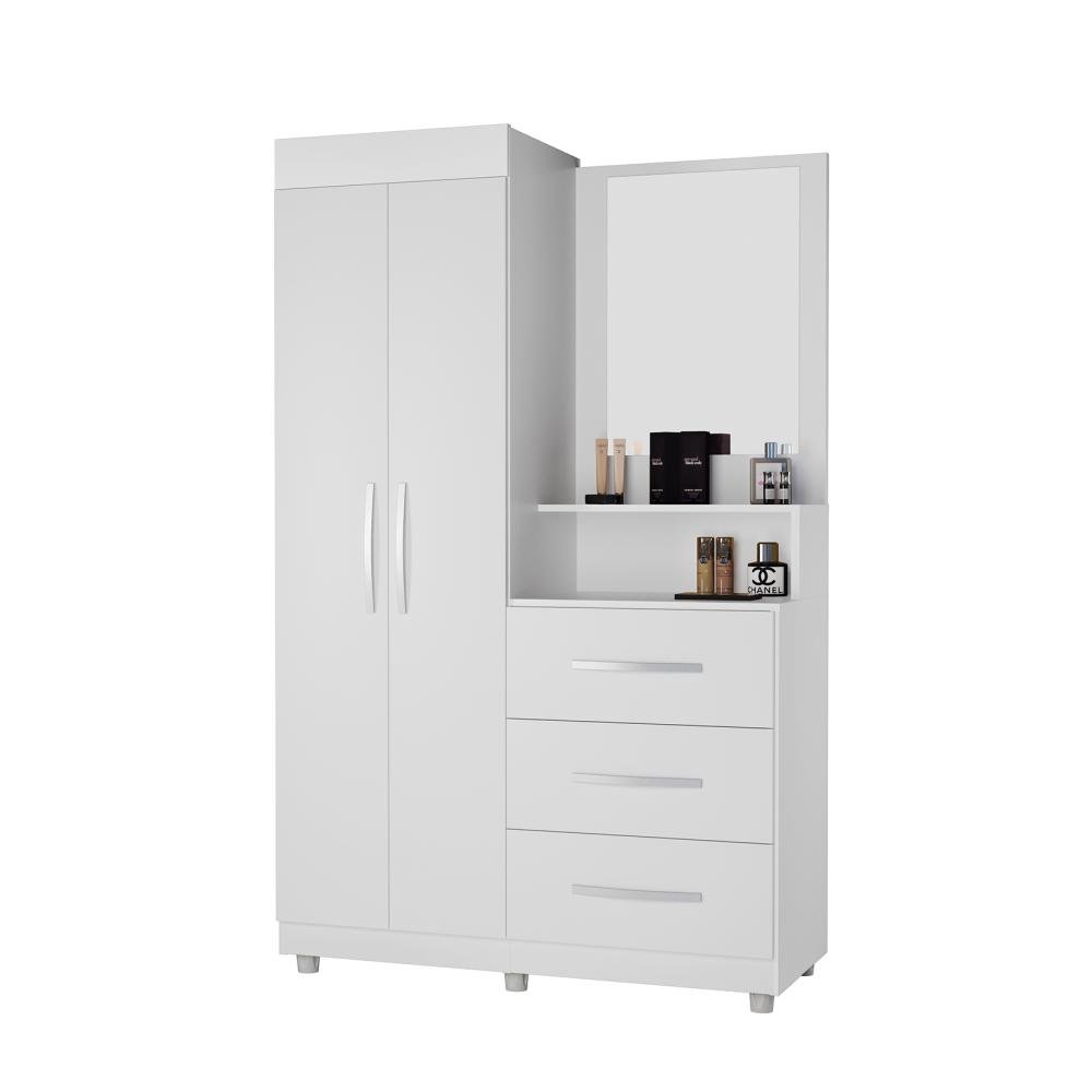 Guarda-roupa Solteiro com Espelho Penteadeira 2 Portas Onix Luxo ...