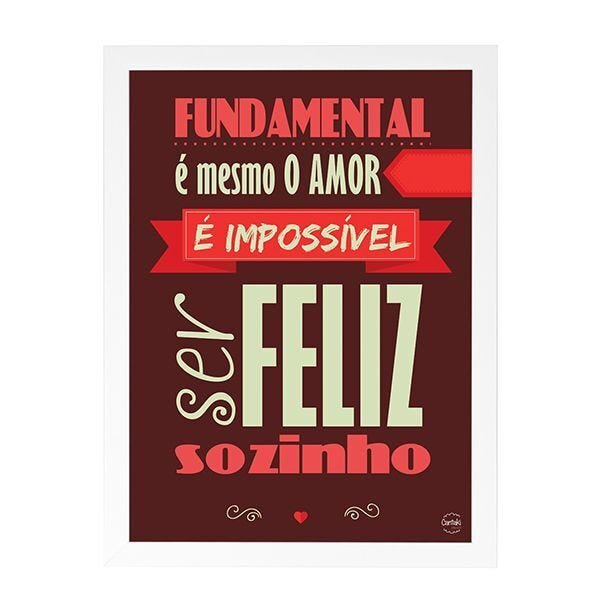 Quadro Decorativo Fundamental é mesmo o Amor - Vinicius de Morais ...