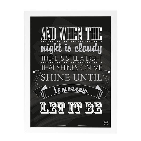 Quadro Decorativo Let it Be Beatles - Branco - A4 - 24x33cm ...