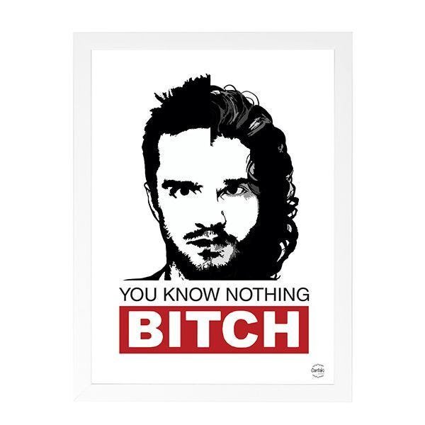 Quadro Decorativo You No Nothing Bitch - Branco - A4 - 24x33cm ...