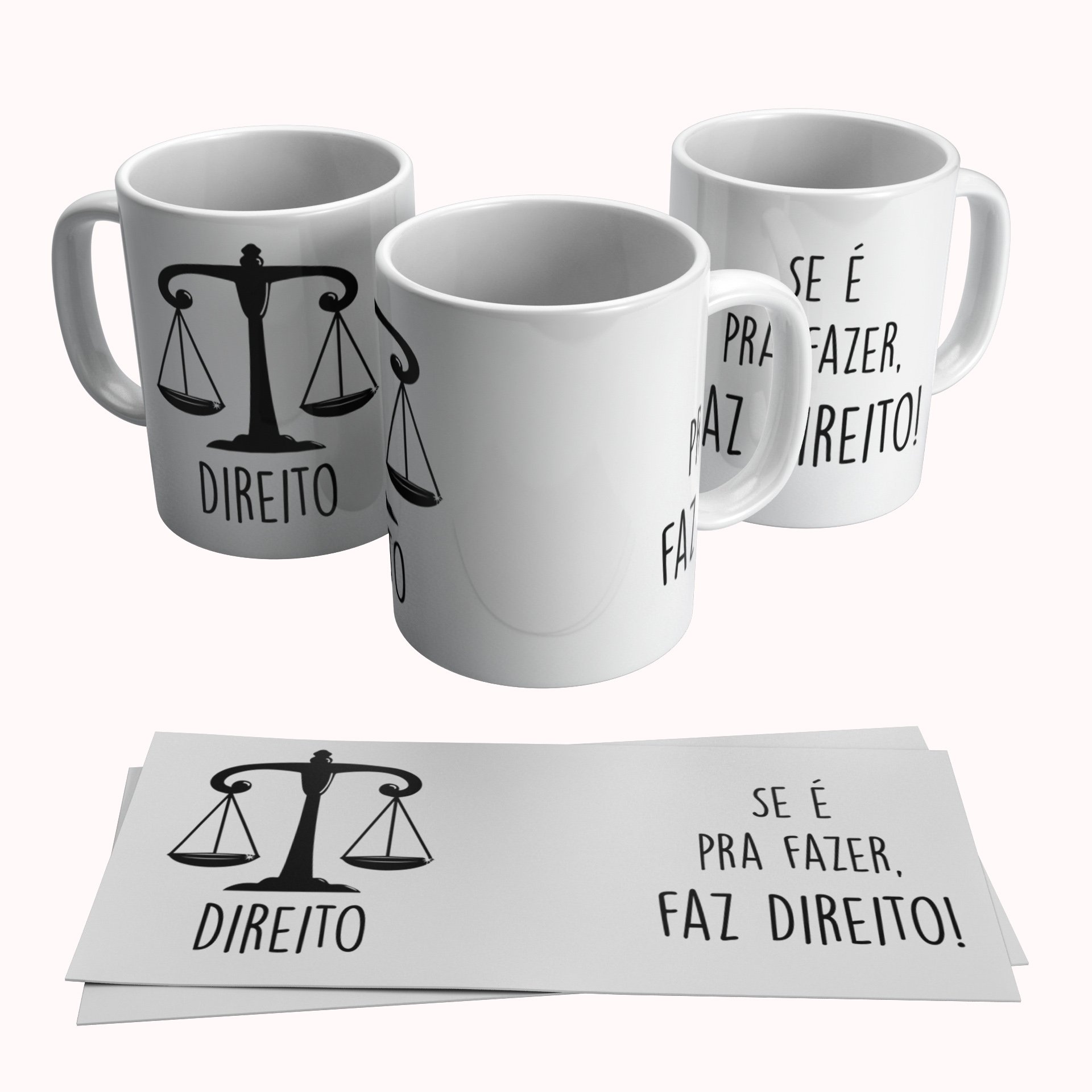 Canecas de Porcelana Branca Personalizada Logo Das Profissões Direito | MadeiraMadeira