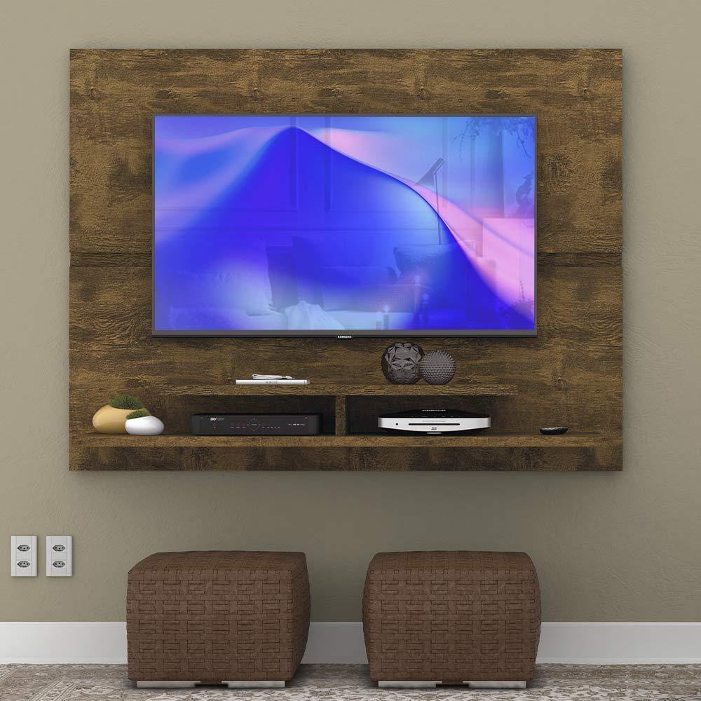 Painel de Tv Para Sala 50 Polegadas Canela Mônaco New Lukaliam | MadeiraMadeira