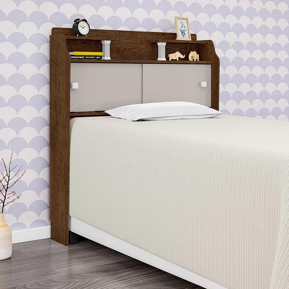 Cabeceira Solteiro Box Malbec Off White Framar | MadeiraMadeira