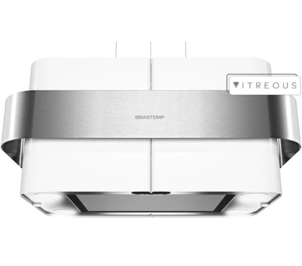 Coifa de Ilha Brastemp 75 cm branca luminária com controle remoto ...