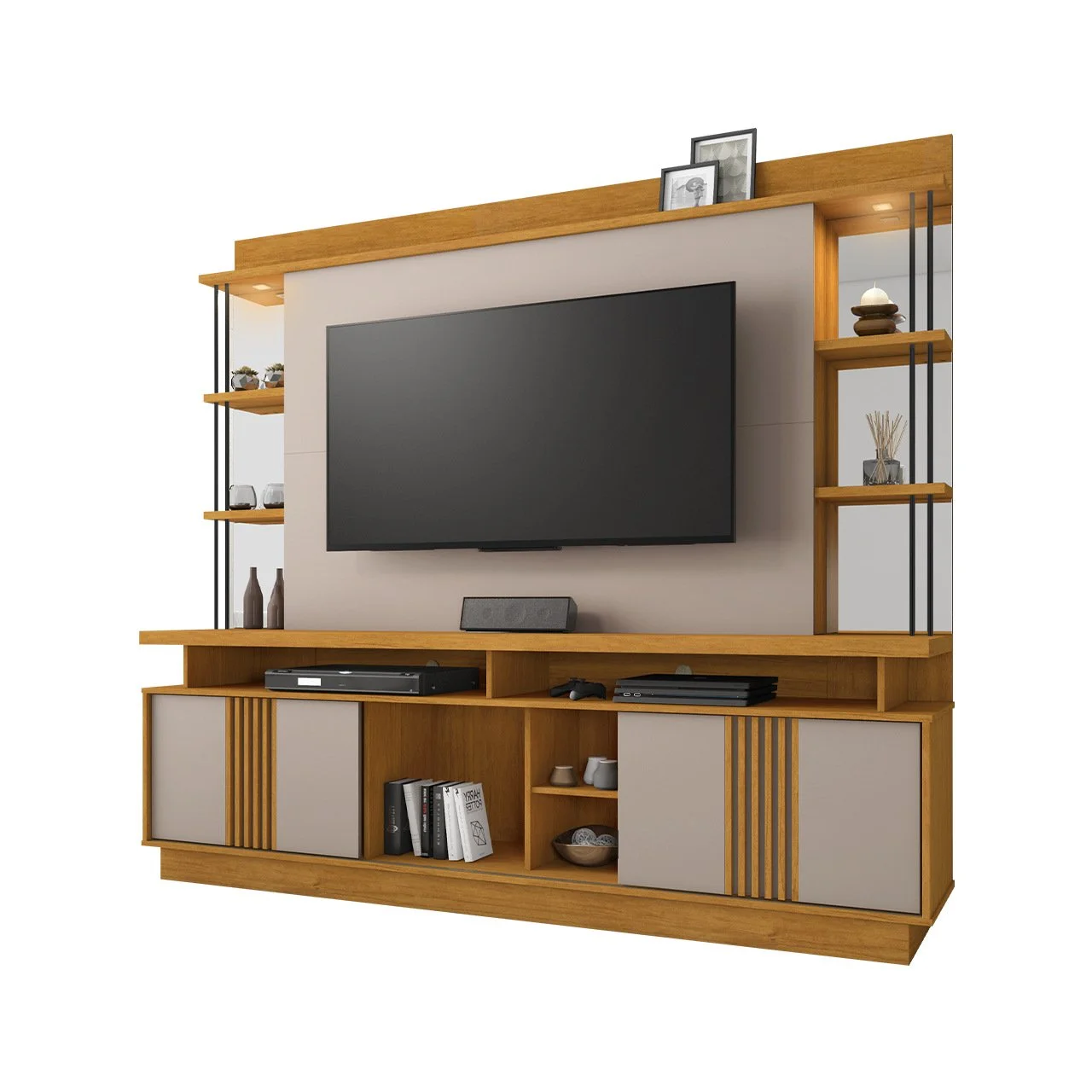 Home para TV de até 65 Polegadas Esplendor JCM Movelaria CINAMOMO FOSCO ...