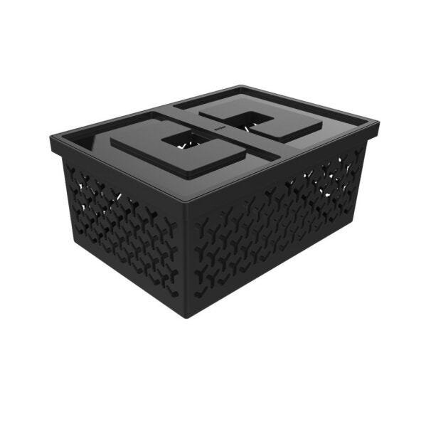 Cesto Organizador M Caixa Média Lavanderia Closet - Crippa - Preto ...