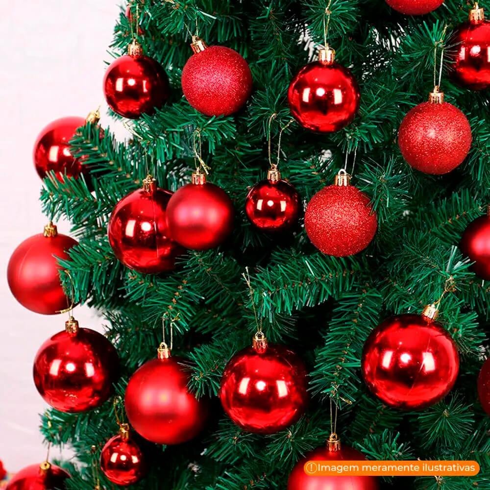 Bolinhas de Natal Vermelhas Brilhante e Fosca 5,5cm 9 Peças ...