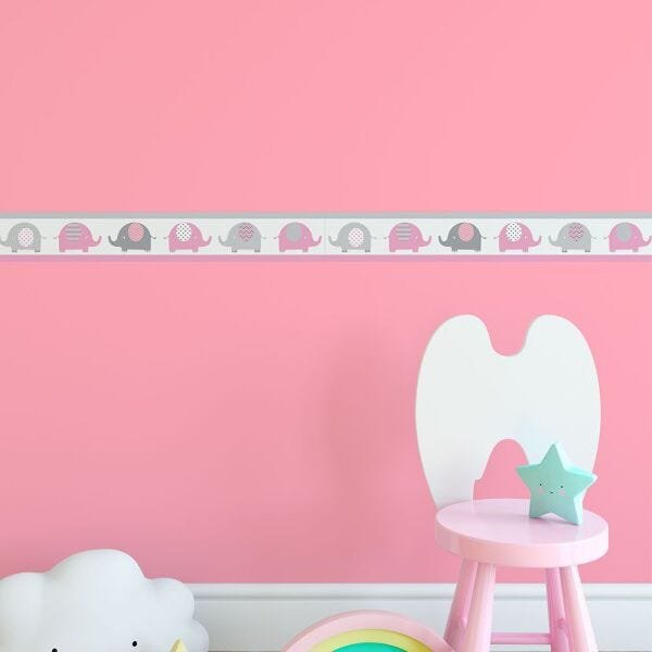 Faixa Infantil Elefantinho Rosa - 14m | MadeiraMadeira