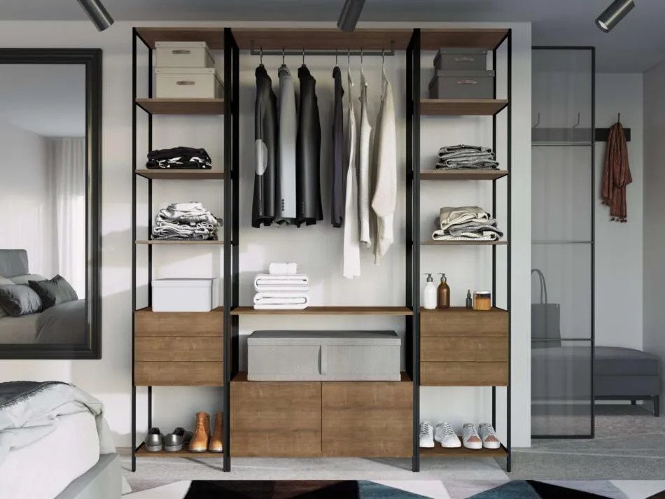 Conjunto De 3 Estantes Guarda Roupa P/ Closet 8 Gavetas Vermont ...