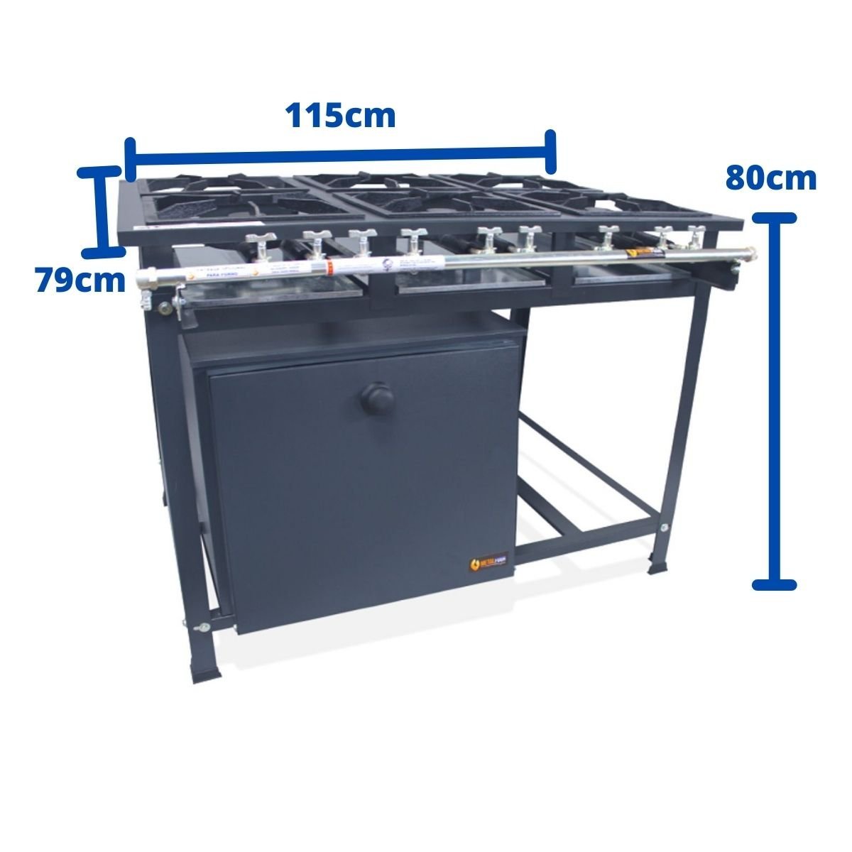 Fogão Industrial 6 Bocas Baixa Pressão 3QS 3QD P7 com Forno 126L ...