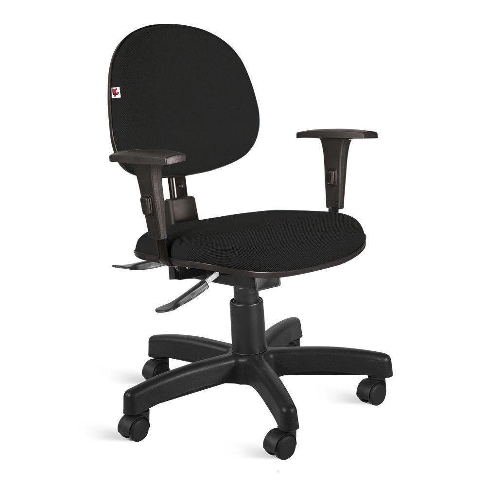 Cadeira Executiva Back System Com Braços Tecido Preto - Lorenzzo ...