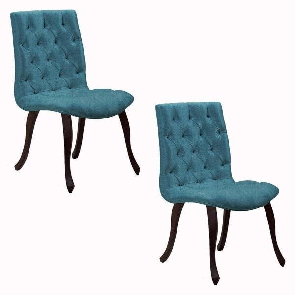 Kit 2 Cadeiras Constance com Capitonê Turquesa - Daf Mobiliário ...