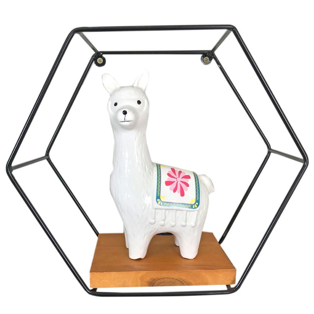 Nicho Mini Hexágono Carvalho e Preto | MadeiraMadeira