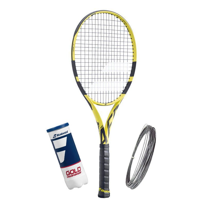 Raquete de Tênis Babolat Pure Aero 2020 + Bola e Corda | MadeiraMadeira