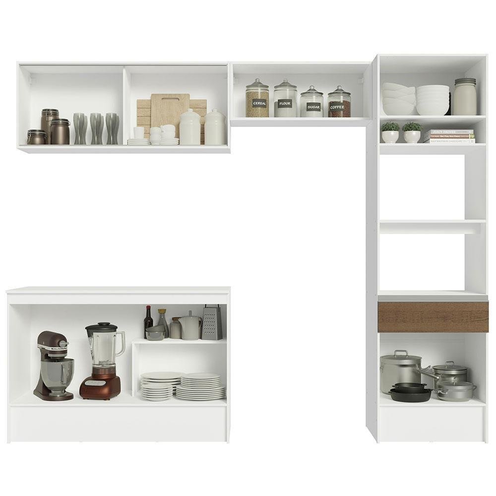 Armário De Cozinha Completa 260cm Branco | MadeiraMadeira