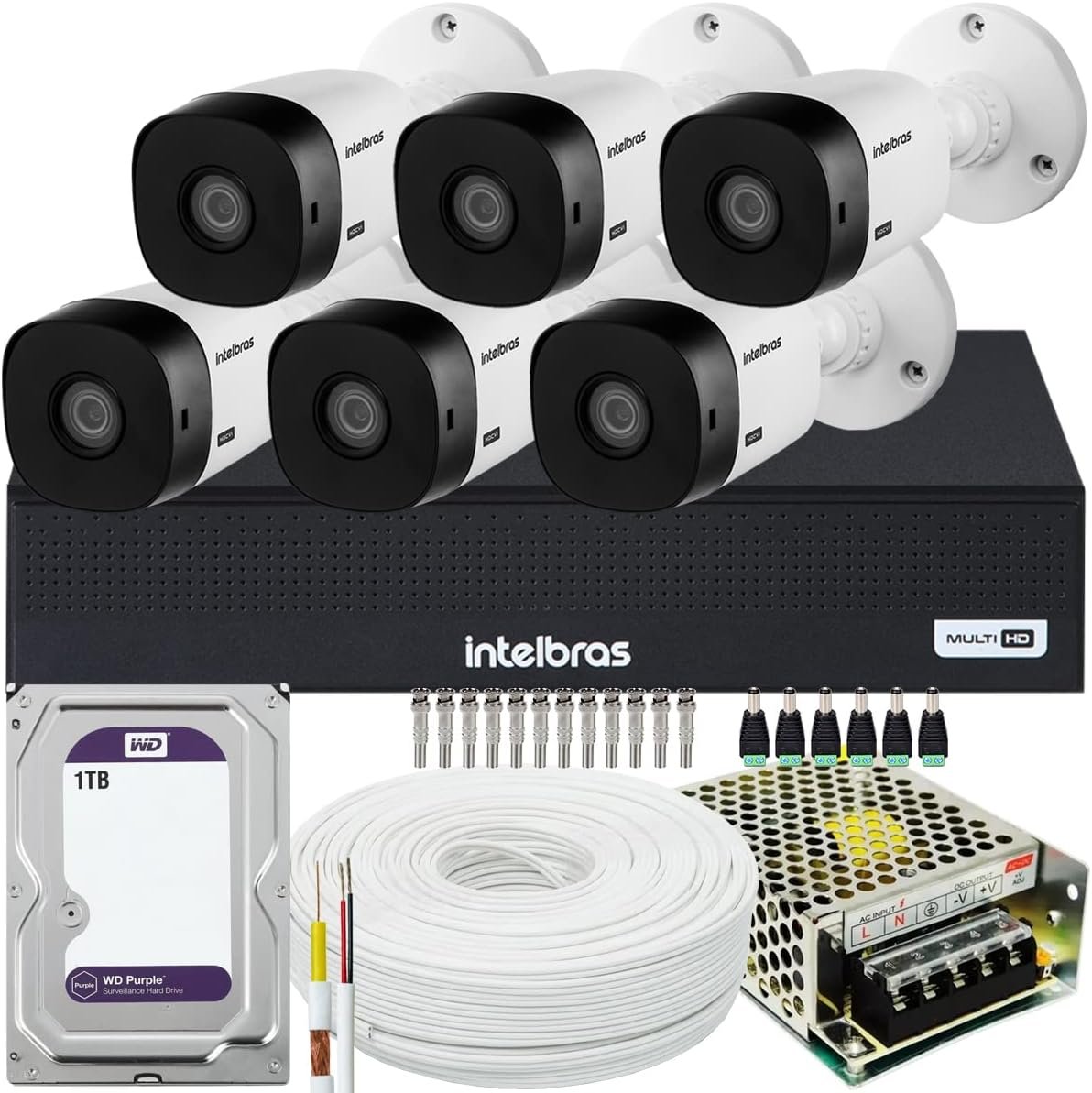 Kit Cftv Intelbras 6 Câmeras Vhl 1220 Full Hd 1008 1t Purple ...