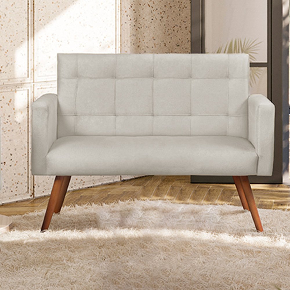 Sofá Namoradeira 2 Lugares Sabrina Veludo - Star Confort | MadeiraMadeira