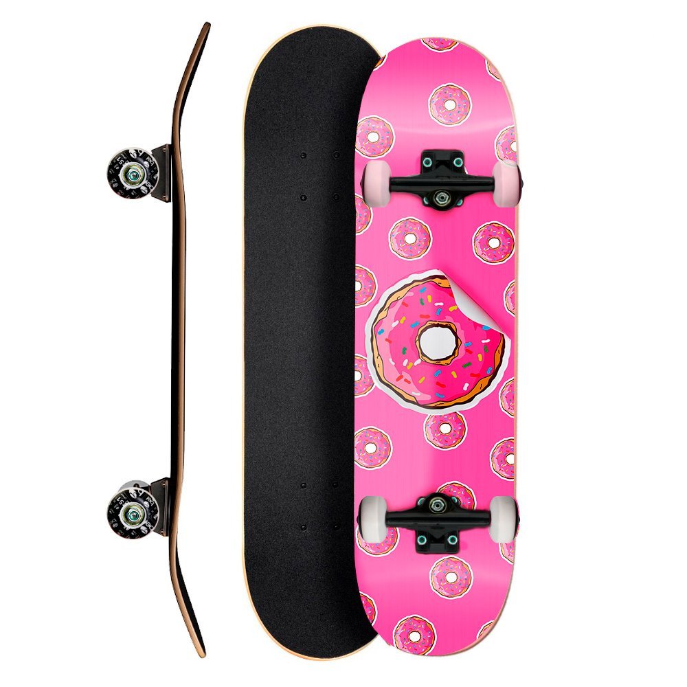 Skate Skatboard Semi Pro Street Montado 90 KG - Pink | MadeiraMadeira