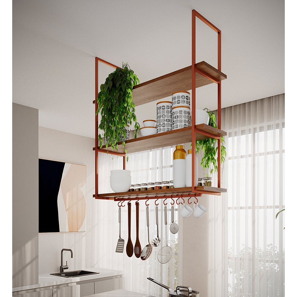 Nicho de Teto Indústrial Denver 95cm Cobre | MadeiraMadeira