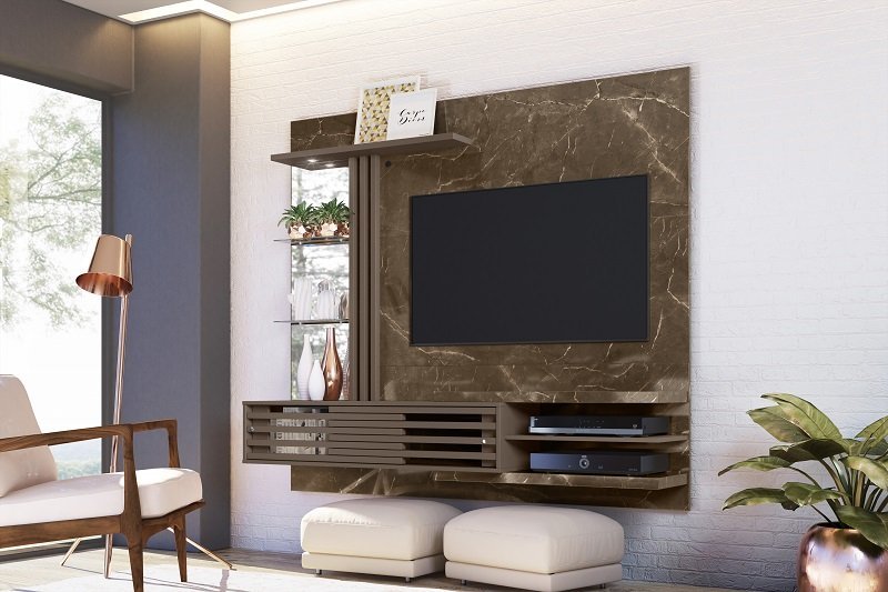 Bancada Suspensa Frizz Supreme para TV de até 55 polegadas - IMPERIAL / SÉPIA - Madetec ...