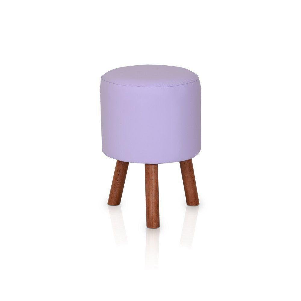 Puff Banqueta Round Nobre Madeira Lilás Stay Puff | MadeiraMadeira