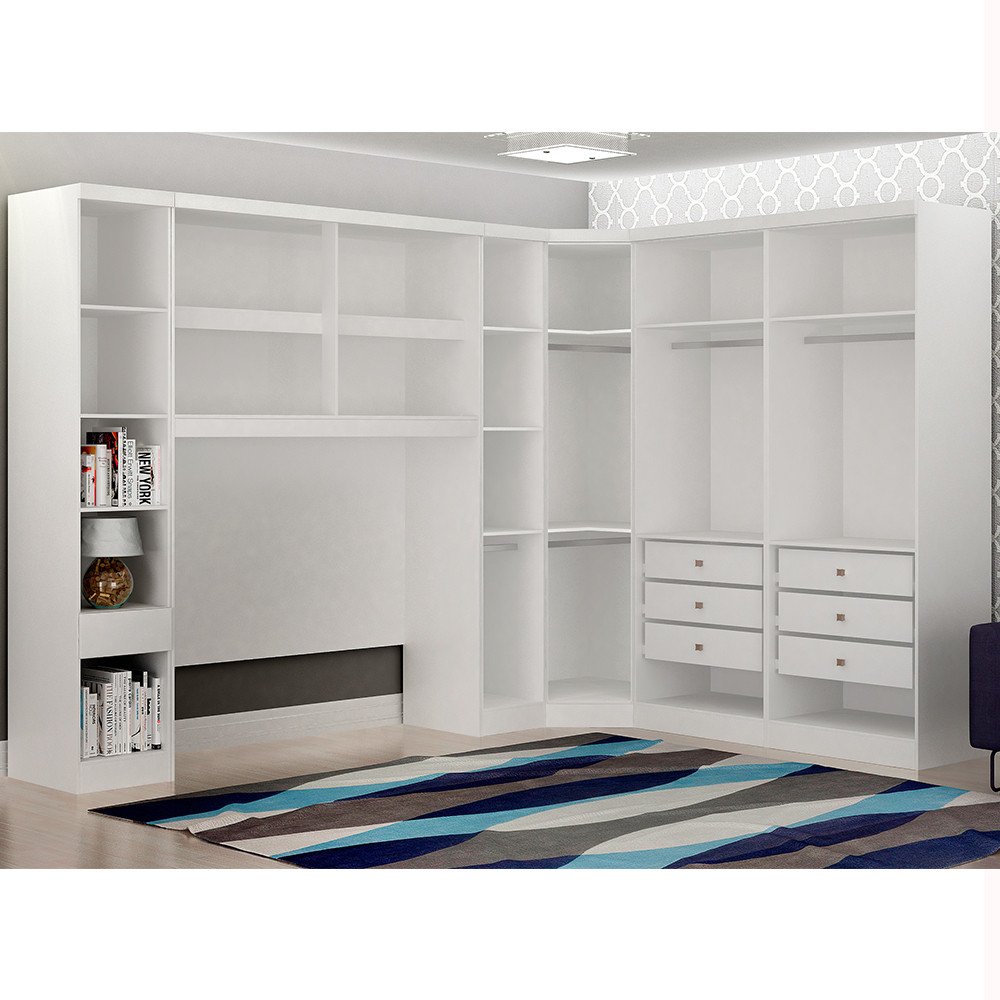 Guarda-Roupa Modulado Casal Safira 005 em MDF com 11 Portas e 7 Gavetas ...