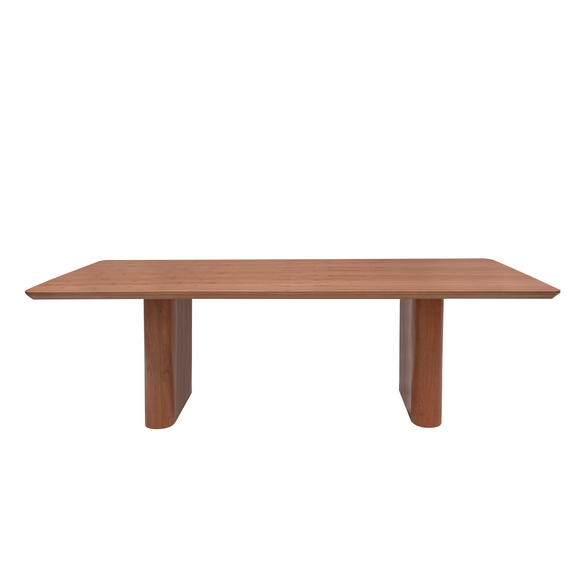 Mesa Retangular 200 X 110 Cm de Madeira Cor Natural Base Dupla ...