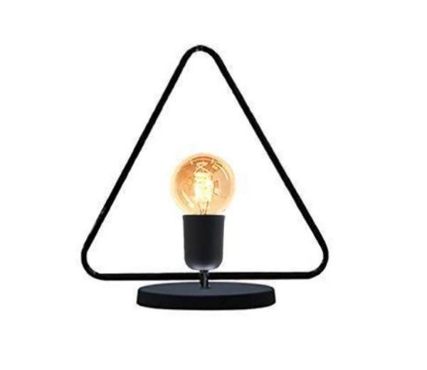 Luminária Abajur Lira Triangular Preto 1 lâmpada 7604PR AB Caisma ...