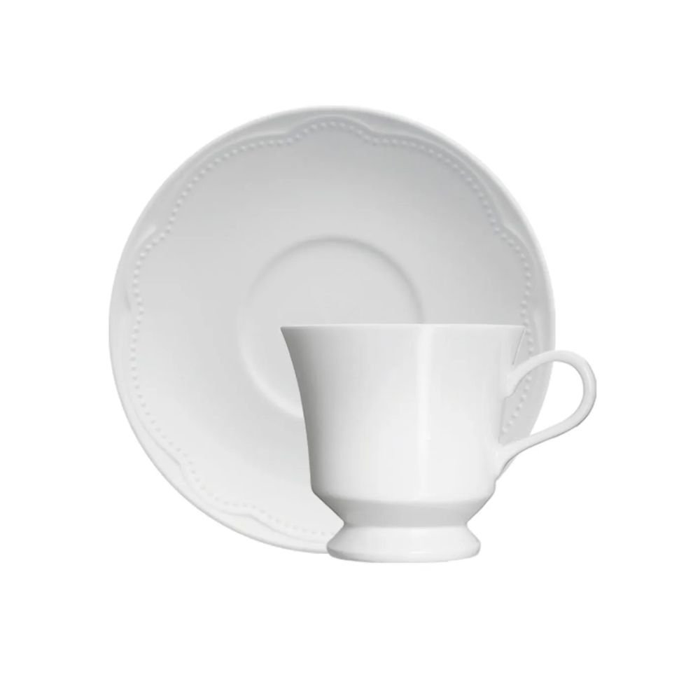 Jogo 6 Xícaras de Chá com Pires Cottage Porcelana 190ml | MadeiraMadeira