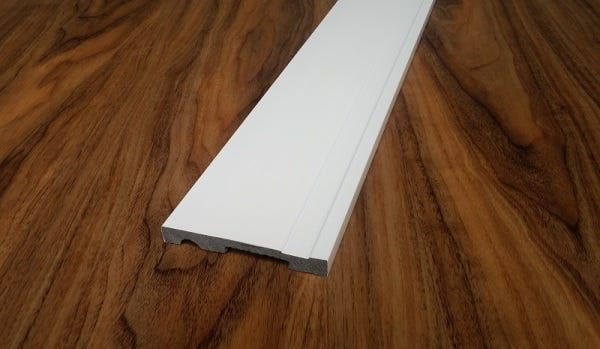 Rodapé Poliestireno 10 Cm Frisado Branco Barra com 2 | MadeiraMadeira