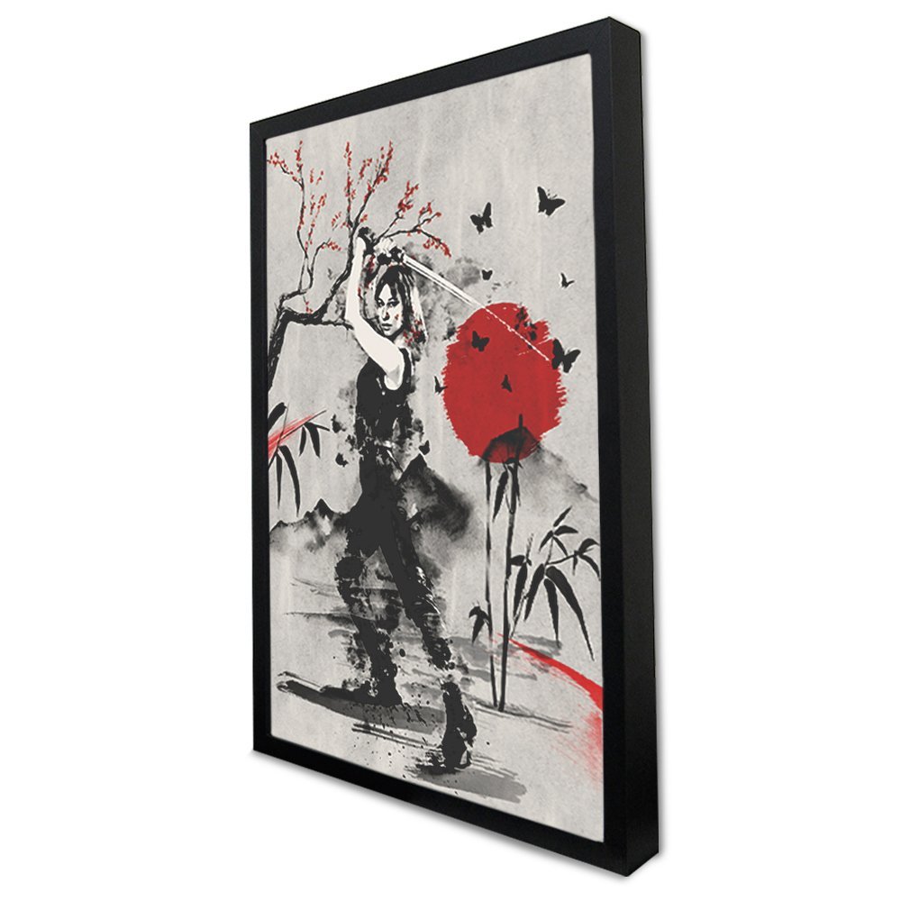 Quadro Decorativo Caixa Alta com Vidro Mulher Samurai TaColado Moldura ...