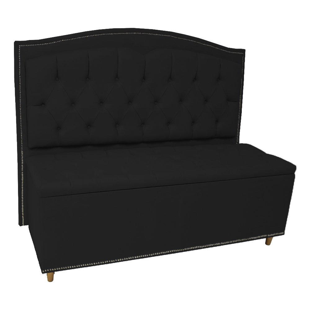Cabeceira mais Calçadeira Casal King 195cm Para Cama Box Diana Suede ...