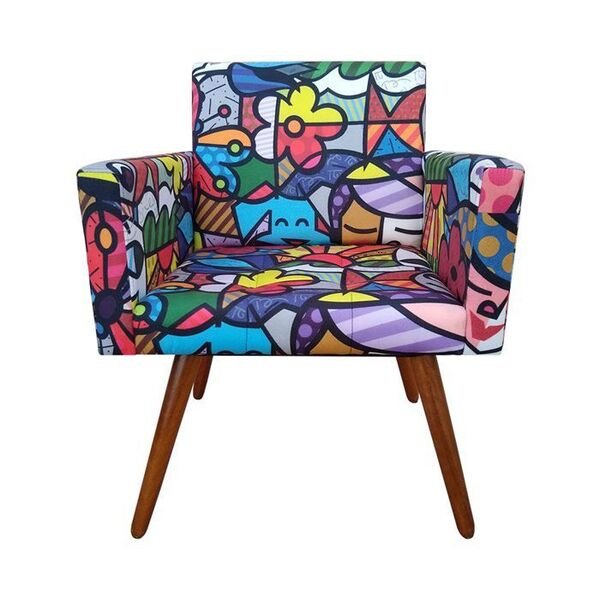 Poltrona Nina Estampa Romero Britto | MadeiraMadeira