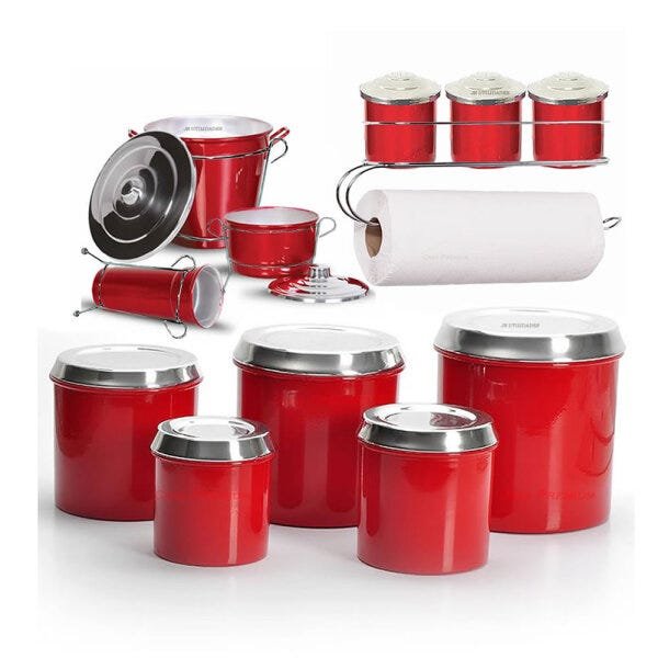 Mantimento Condimento Kit de Pia tempero potes Alumínio 015C1 ...