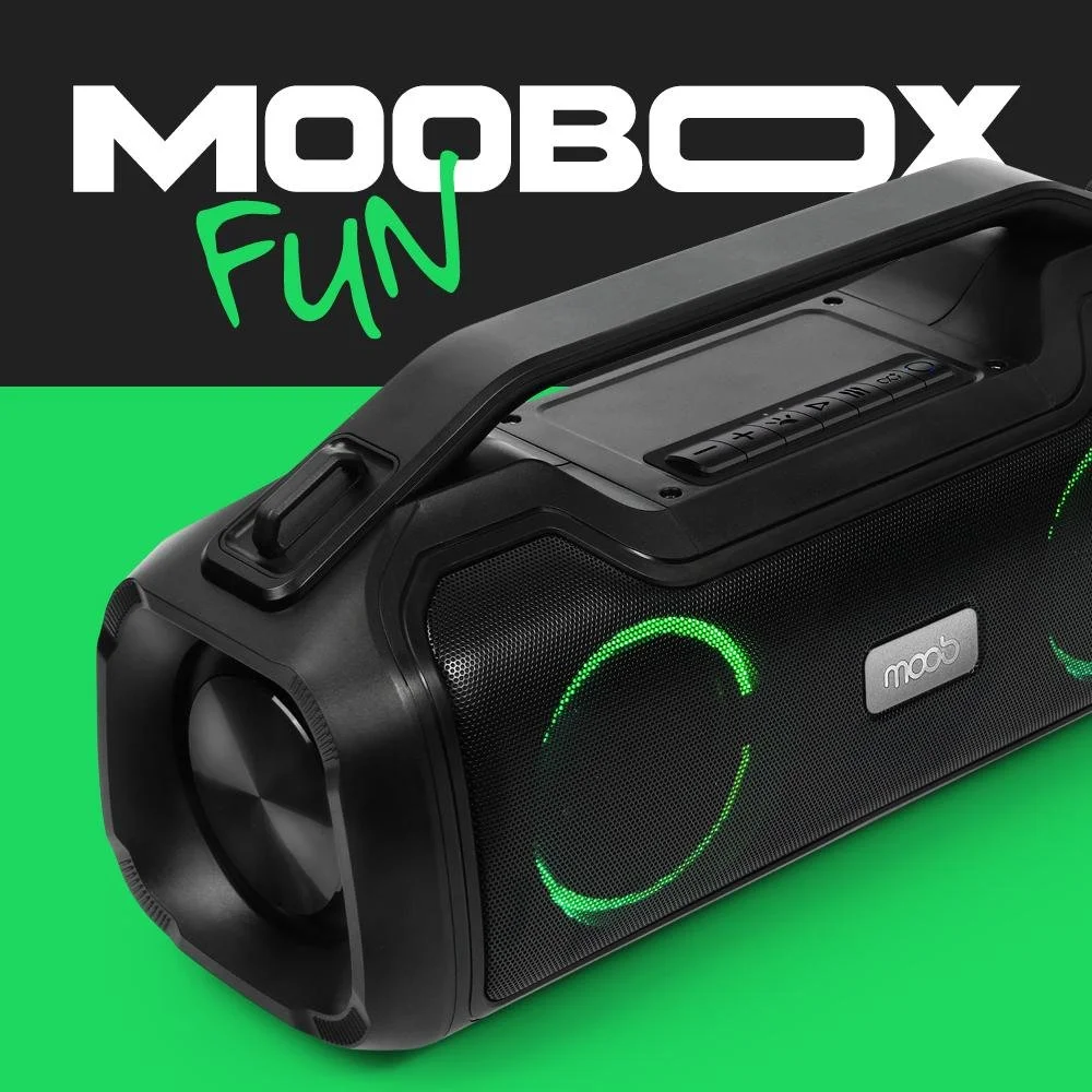 Caixa De Som Bluetooth Moobox Fun Portátil Resistente À Água Com Alça E ...