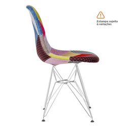Cadeira Eames Dkr - Patchwork - Base Cromada | MadeiraMadeira